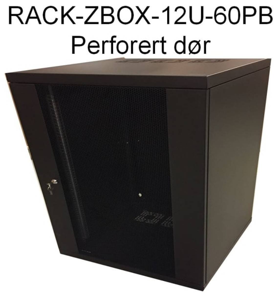 Rackskap 19" 12U Z-box D=60 Perforert metall dør, sort - Viratech